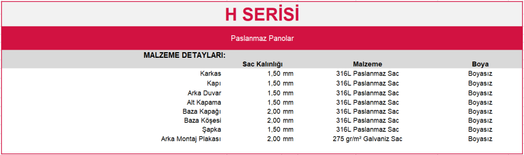 H SERİSİ – Yespan
